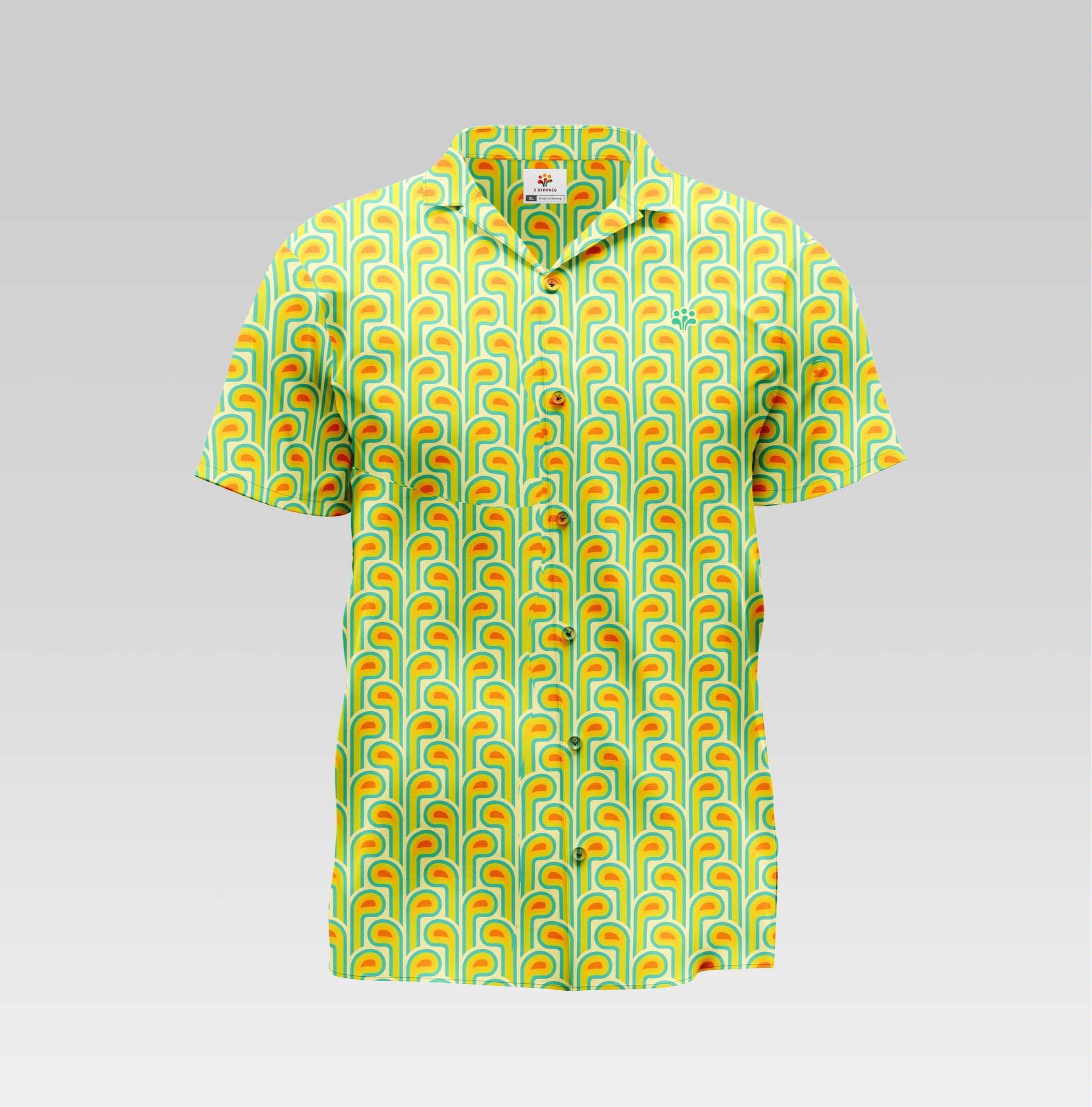 Neon Green Clubs Button-Down – 3 Strokes